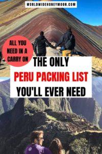 The Ultimate Guide to Packing for Peru (In Just a Carry On)! | Male and ...